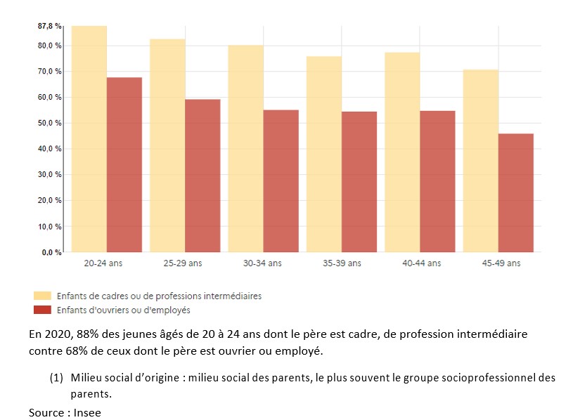 Document 1 Obtention Du Baccalauréat Selon Lâge Et Le Milieu Social